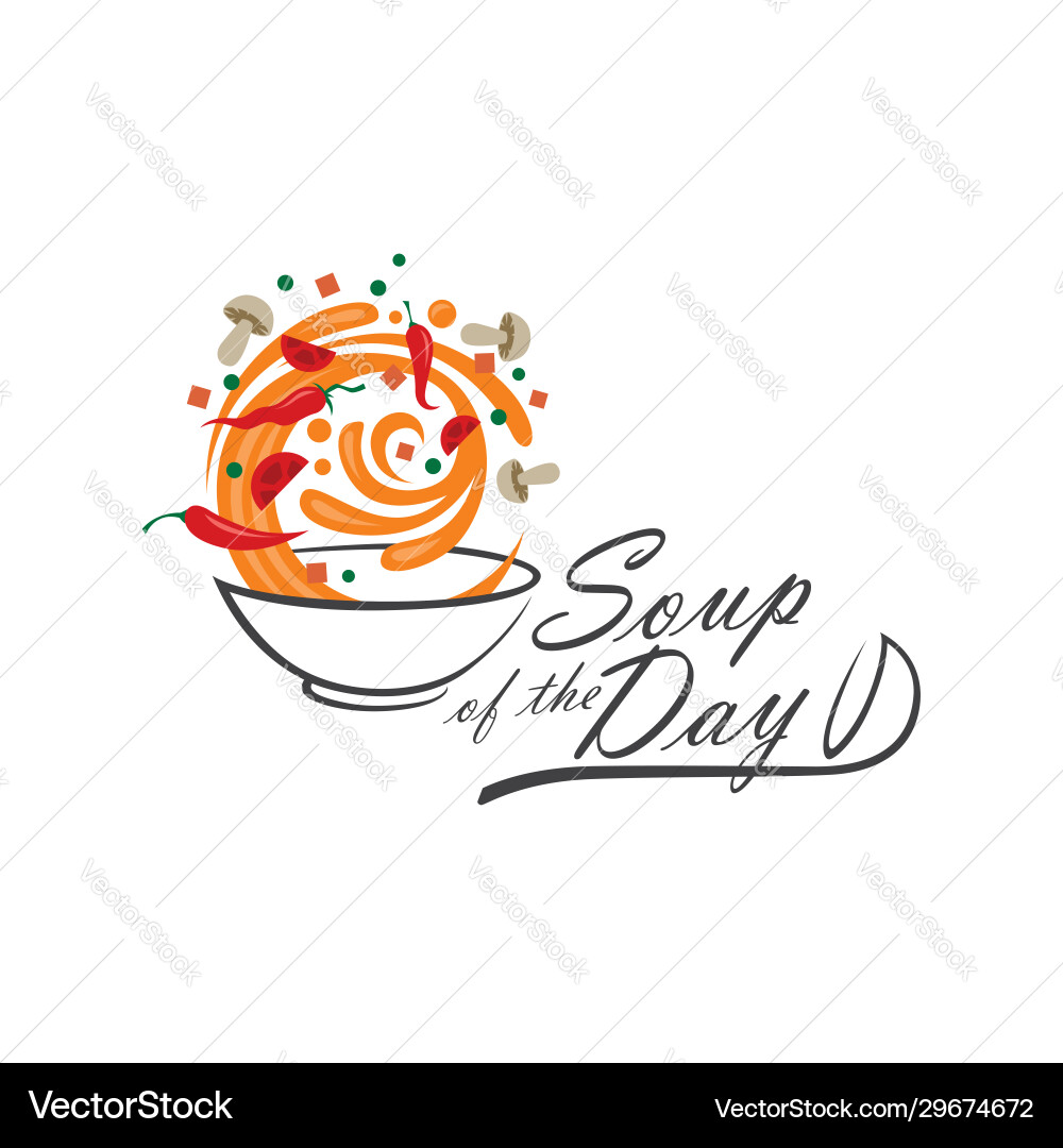 Bowl soup Royalty Free Vector Image - VectorStock