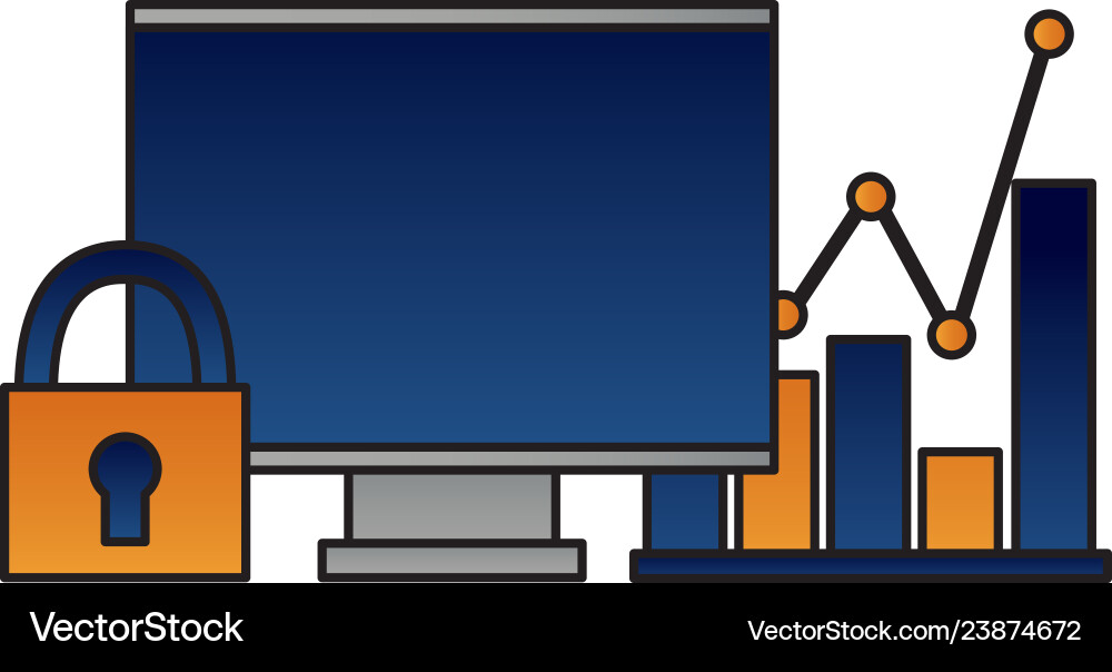 Computer chart report Royalty Free Vector Image