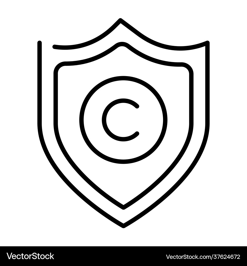 Copyright Protection Shield Icon Royalty Free Vector Image