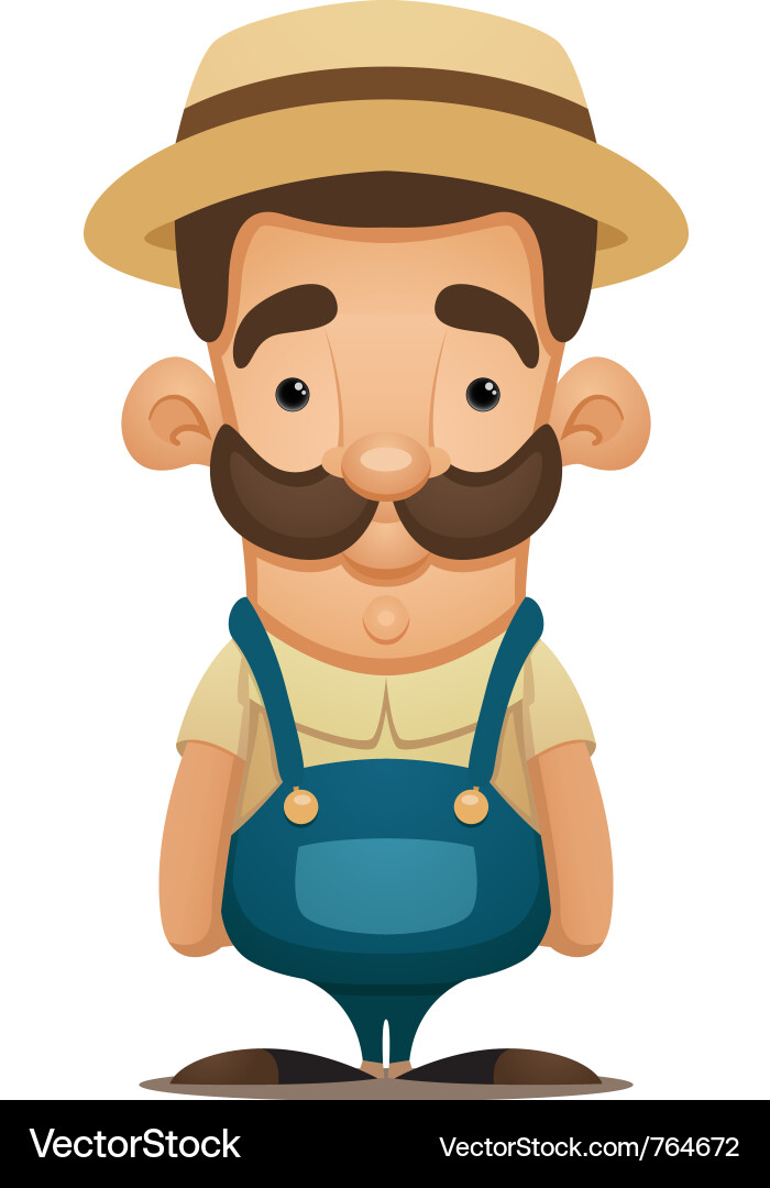 Cute farmer Royalty Free Vector Image - VectorStock