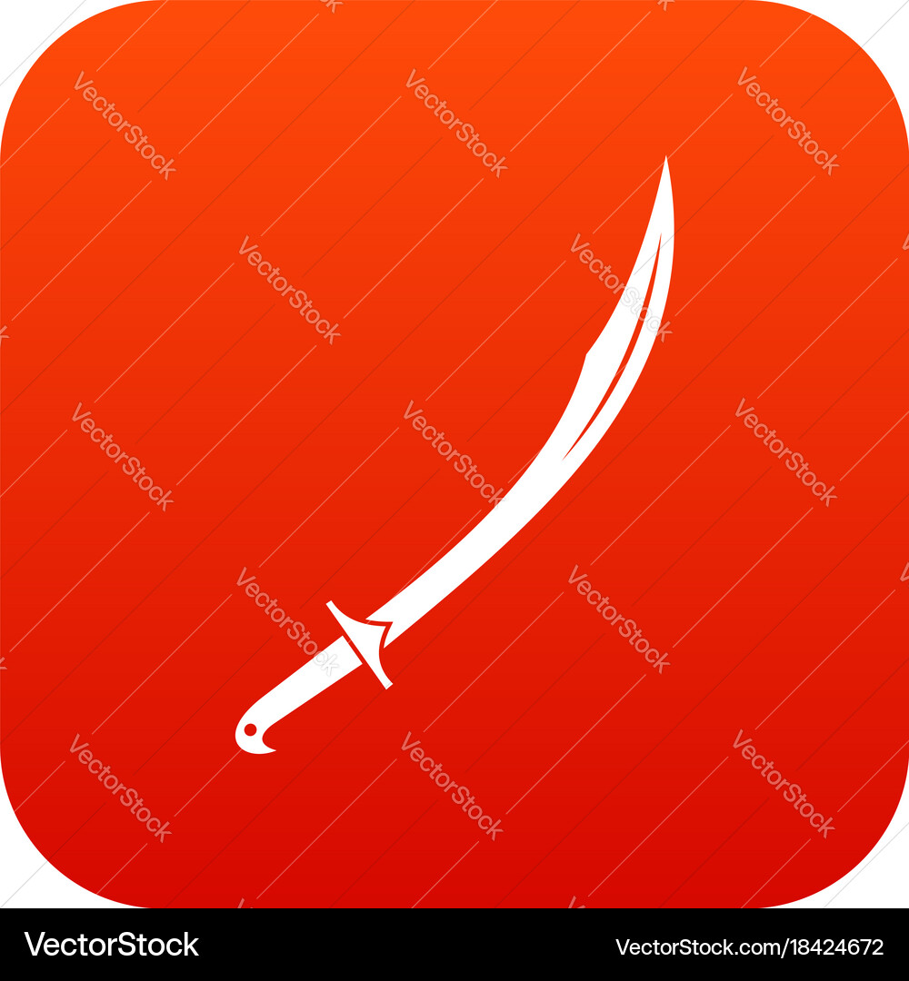 Cutlass-Icon digital rot Lizenzfreies Vektorbild