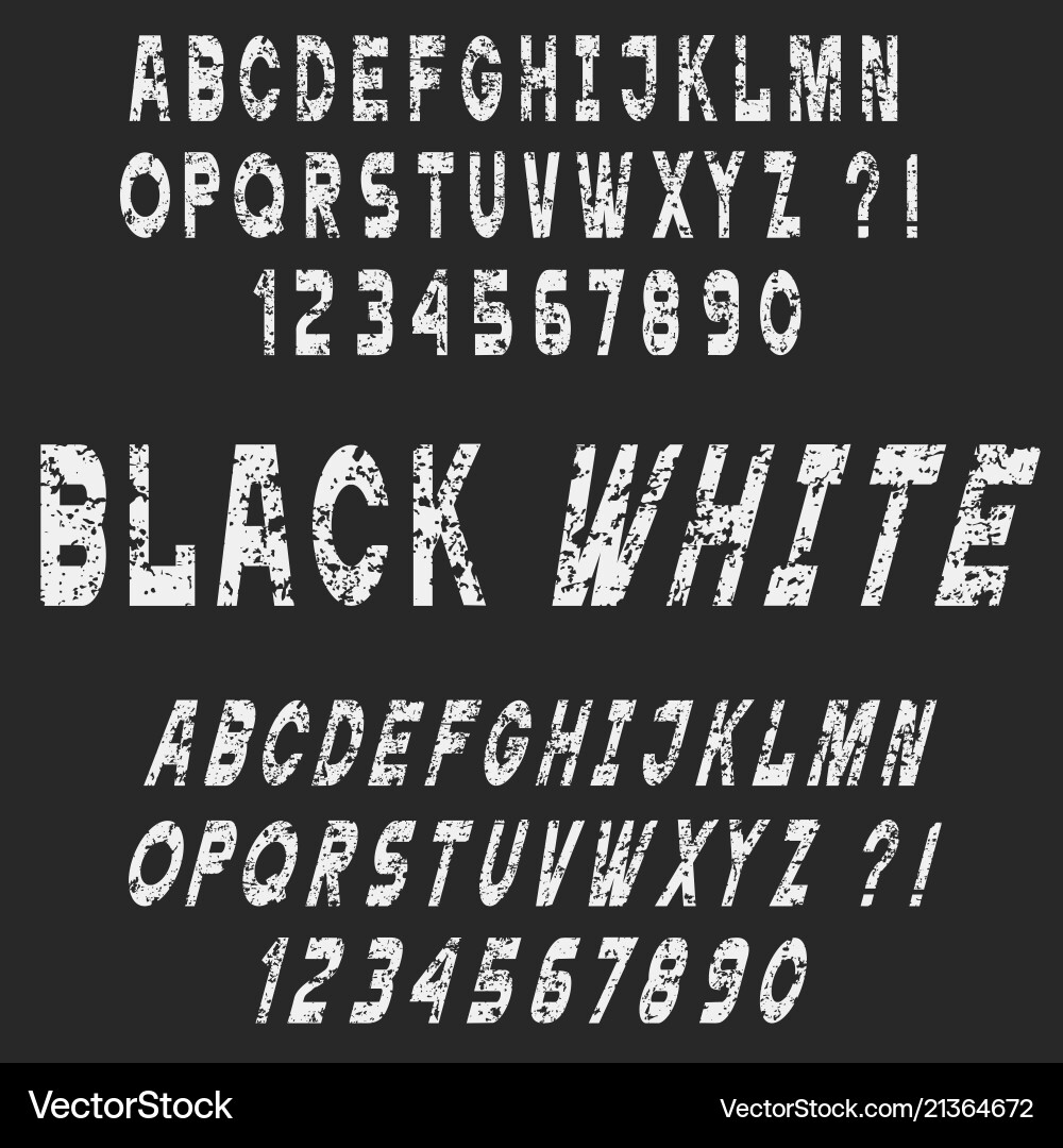 Grunge Chalk Alphabet & Numbers Royalty Free Vector