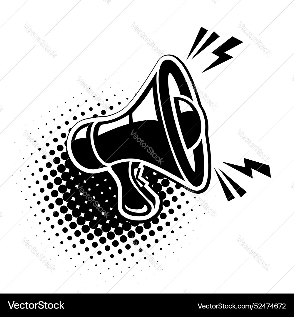 Megaphone cartoon comic icon Royalty Free Vector Image