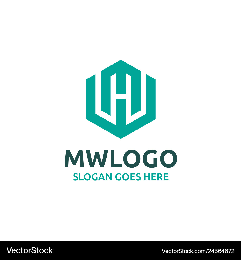 Monogram Letter MW Logo Royalty Free Vector Image