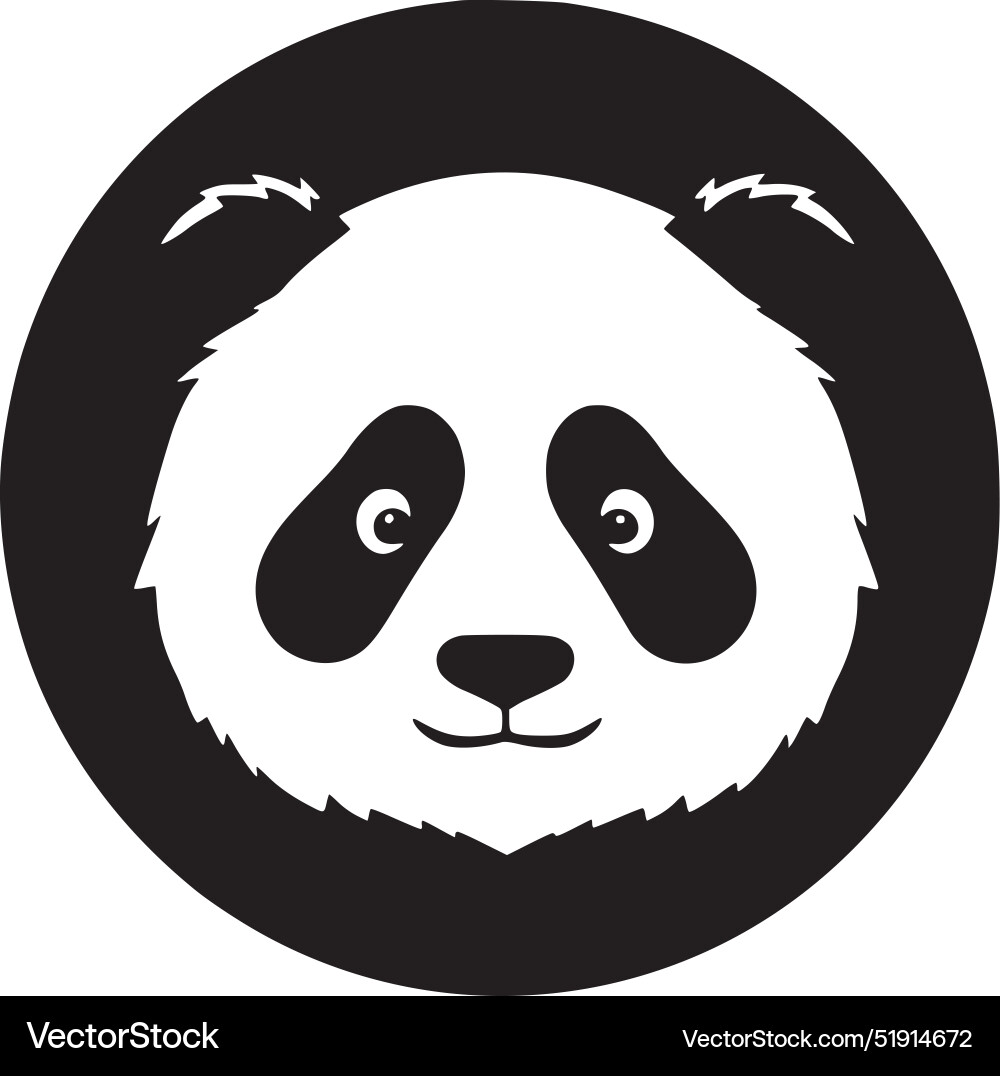 Panda - black and white Royalty Free Vector Image