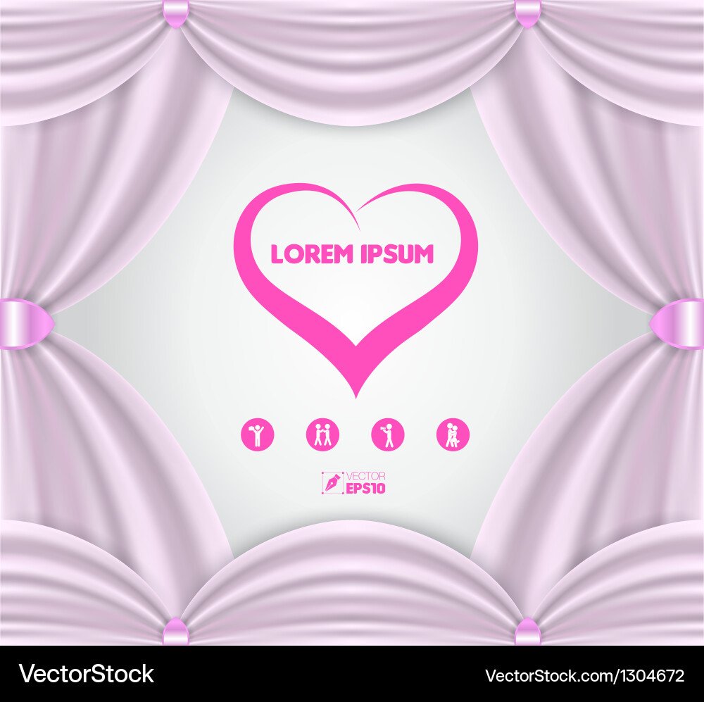 Pink curtain Royalty Free Vector Image - VectorStock
