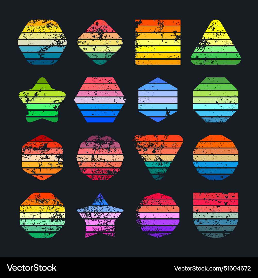 Retro Sunset Badge Collection Royalty Free Vector Image