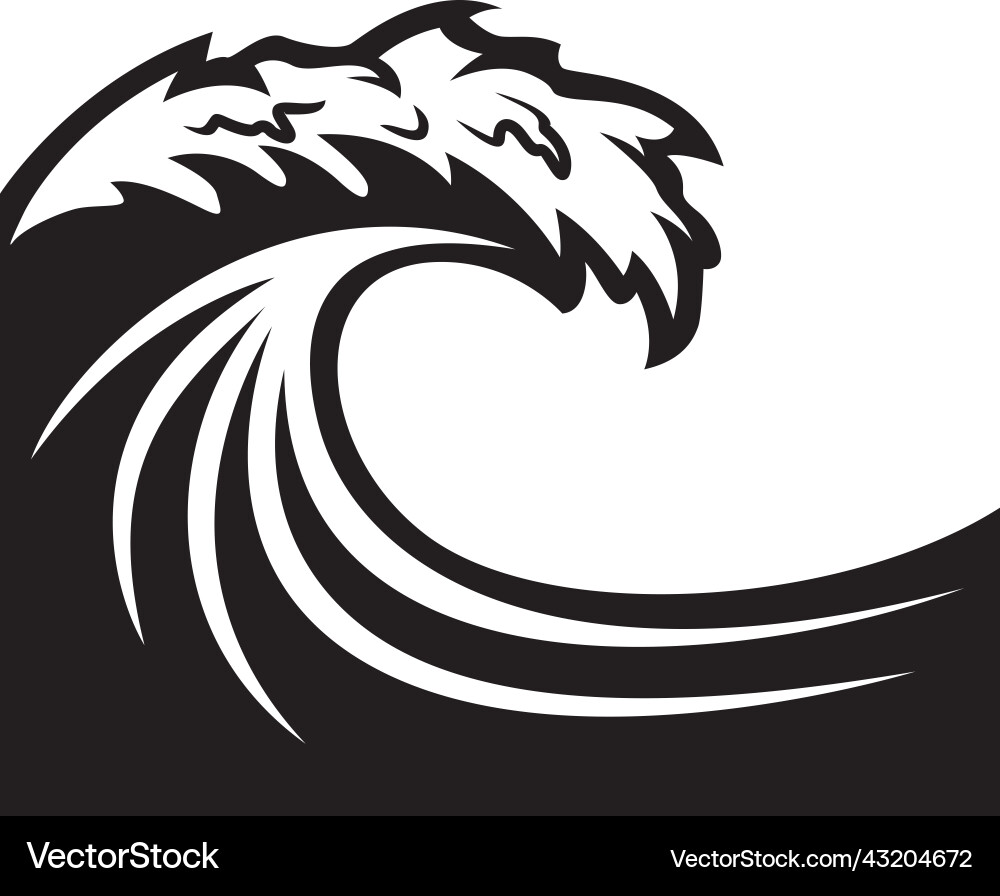 Wave surfing fishing template Royalty Free Vector Image
