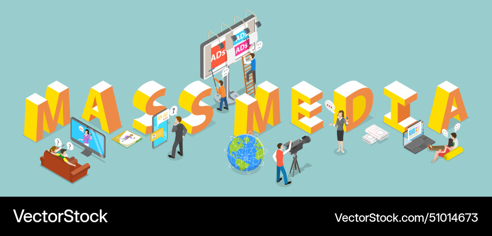 3d isometric flat of mass Royalty Free Vector Image