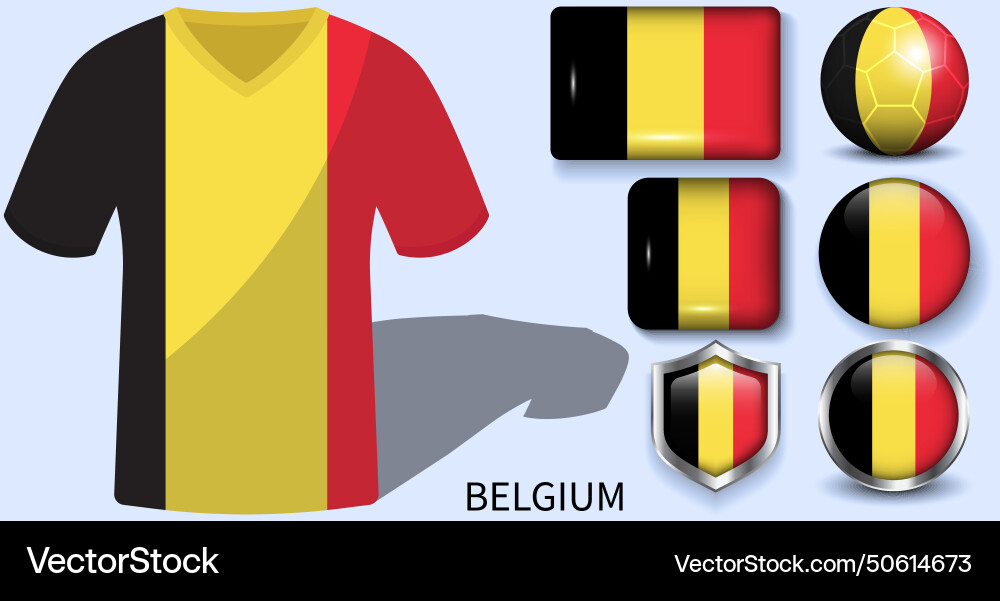 Belgium flag collection Royalty Free Vector Image