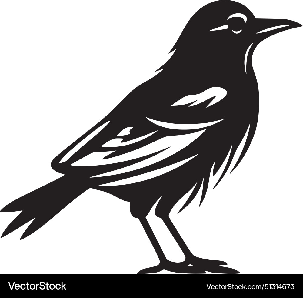 Crow - minimalist and flat logo Royalty Free Vector Image