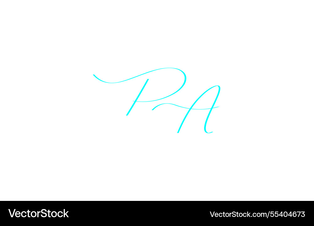 Elegant calligraphy of cursive pa logo Royalty Free Vector
