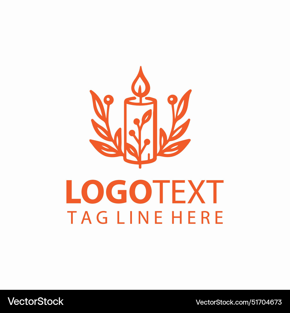 Floral candle logo Royalty Free Vector Image - VectorStock