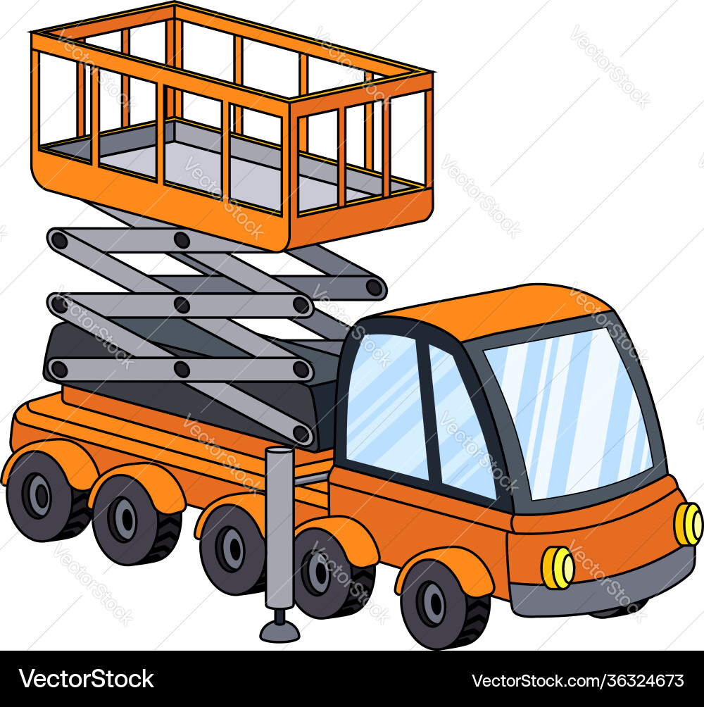 Machine with lifting mechanism icon cartoon style Vector Image