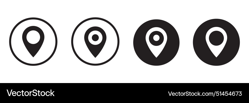 Map pin icon set location Royalty Free Vector Image