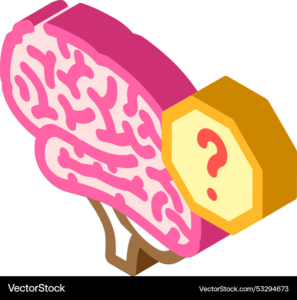 Question mark brainstorm isometric icon Royalty Free Vector