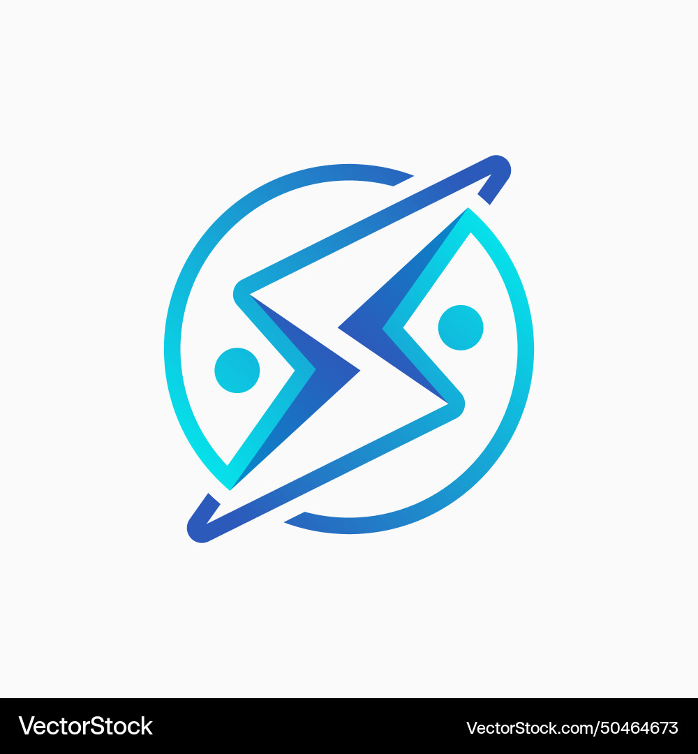 Sign lighting storm thunder two people flip Vector Image