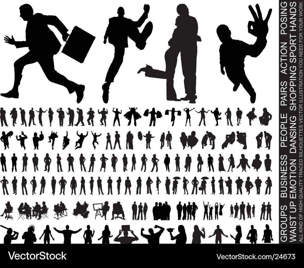 Silhouettes huge collection Royalty Free Vector Image