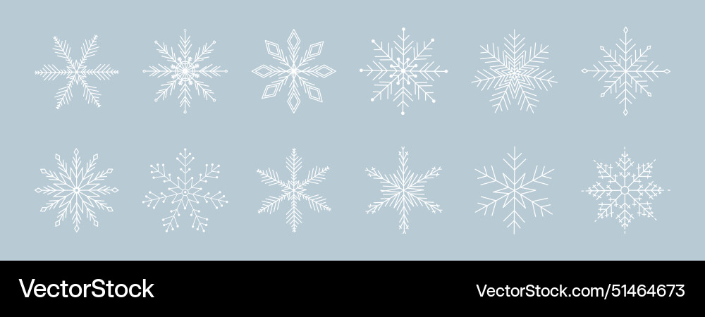 Snowflakes icons white snowflake Royalty Free Vector Image
