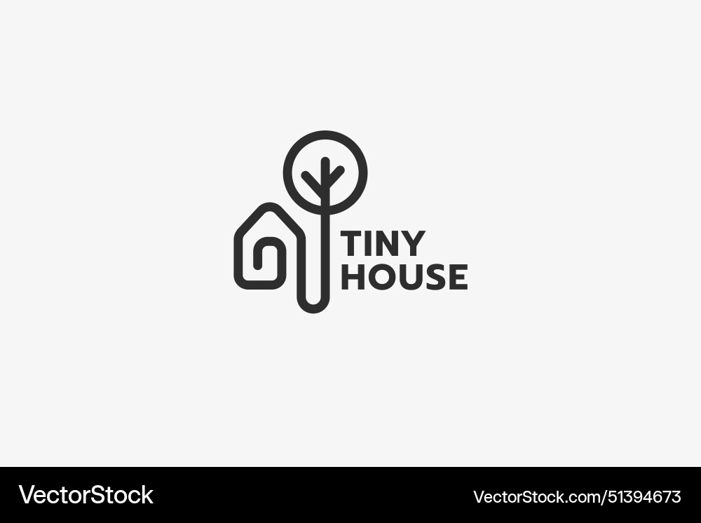 Tiny house logo with a combination of simple Vector Image
