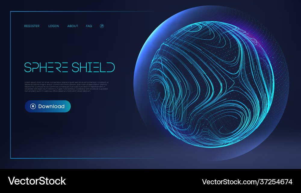 Abstract Sphere Shield - Virus Protection Vector Image