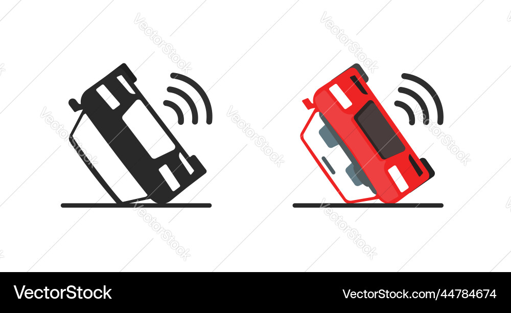 Car vehicle accident alert system detection icon Vector Image