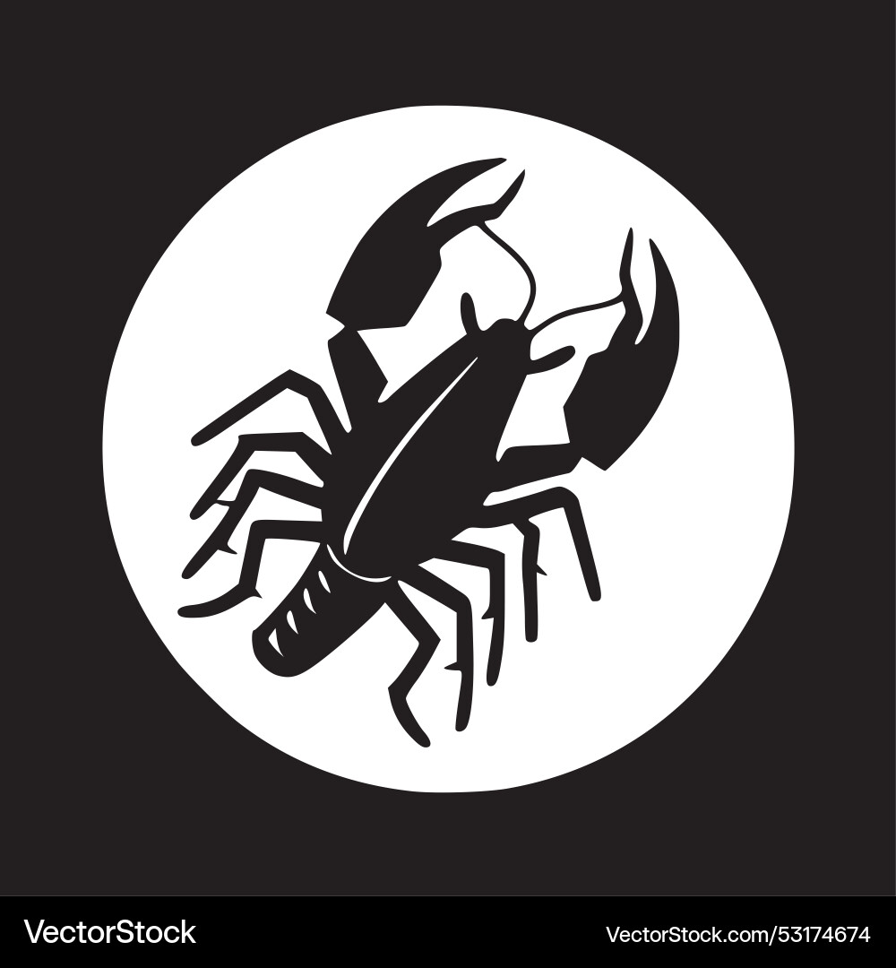Crawfish - minimalist and flat logo Royalty Free Vector