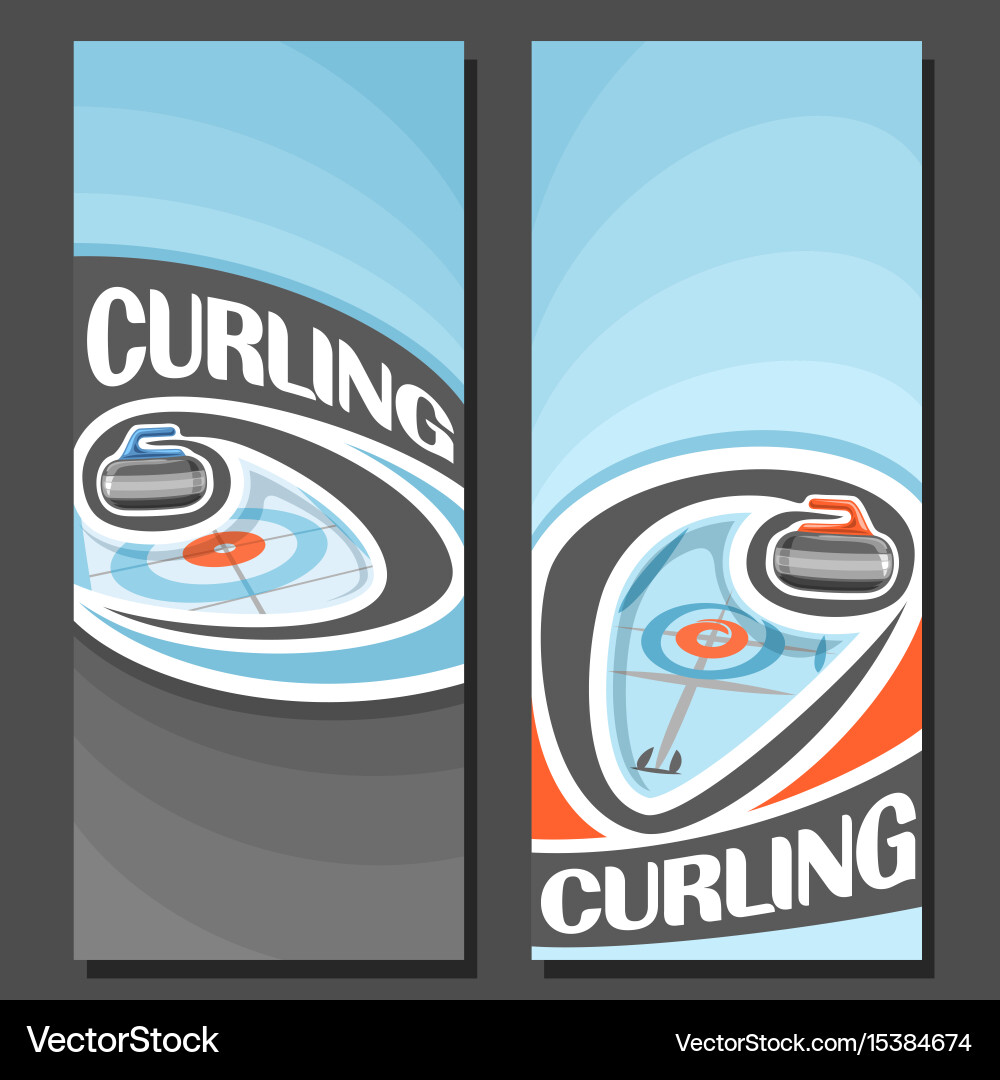 Curling Game Banners Royalty Free Vector Image