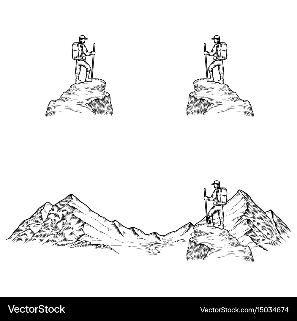 Hand drawn mountains Royalty Free Vector Image
