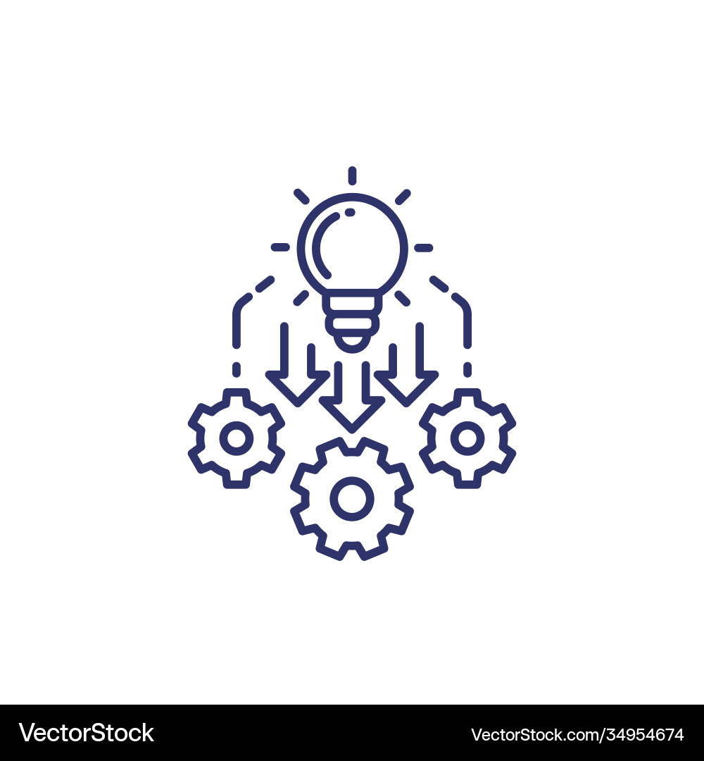 Implementation implement icon line Royalty Free Vector Image