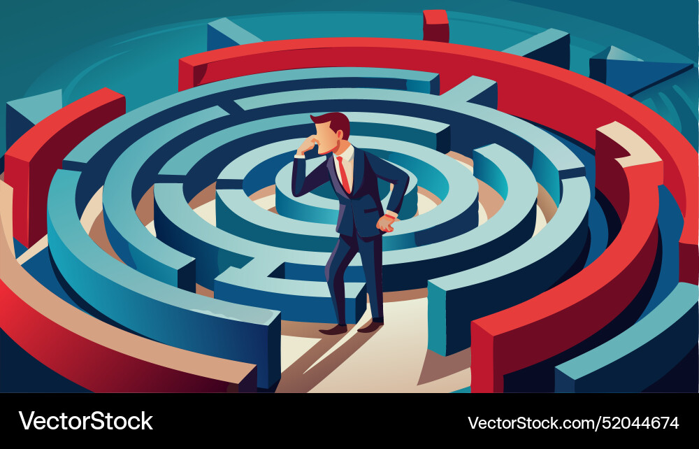 Navigating business maze executives challenge Vector Image