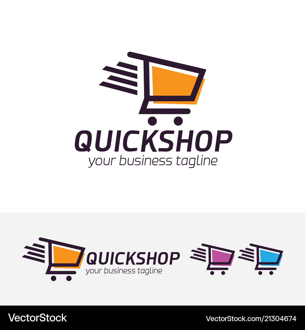Quick shop logo design Royalty Free Vector Image