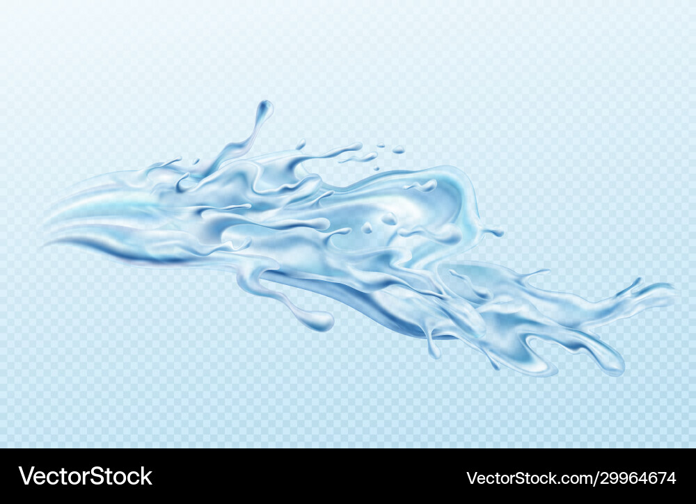 Water stream splashes realistic Royalty Free Vector Image