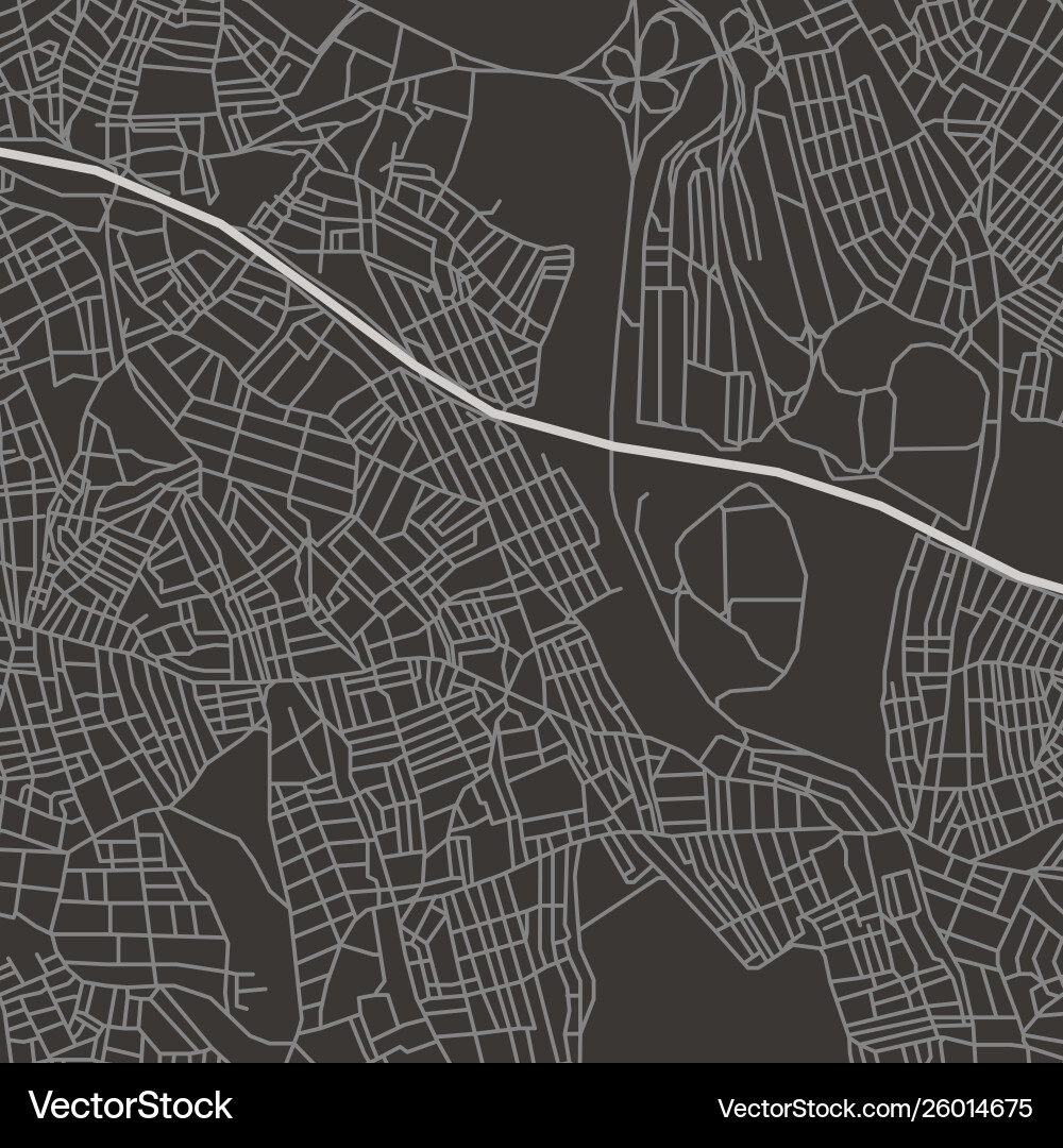 Abstract city map in black and white Royalty Free Vector