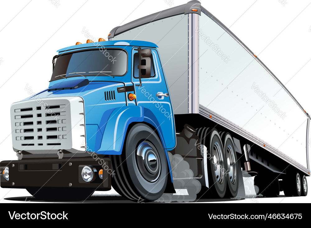 Cartoon semi truck Royalty Free Vector Image - VectorStock