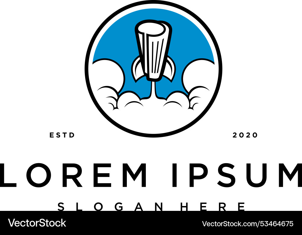 Creative rocket newspaper logo design concept Vector Image