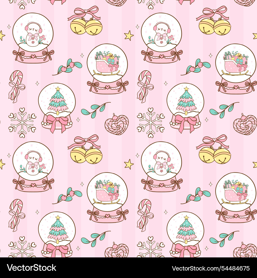 Cute pastel christmas seamless pattern decorative Vector Image