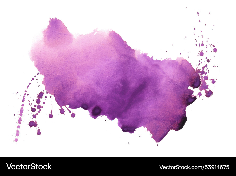Hand painted purple color blob texture abstract Vector Image
