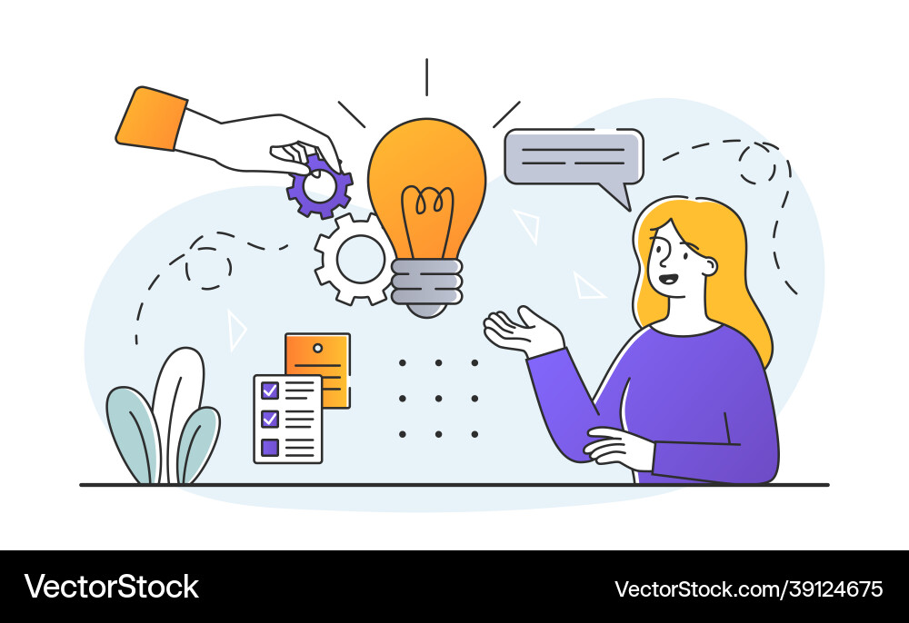 Introduction of new ideas concept Royalty Free Vector Image