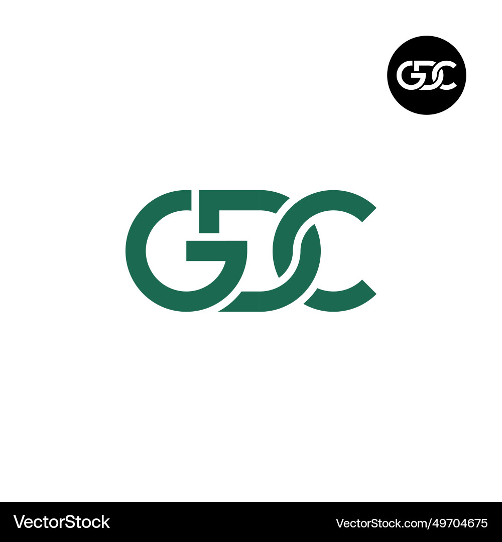 Letter gdc monogram logo design Royalty Free Vector Image