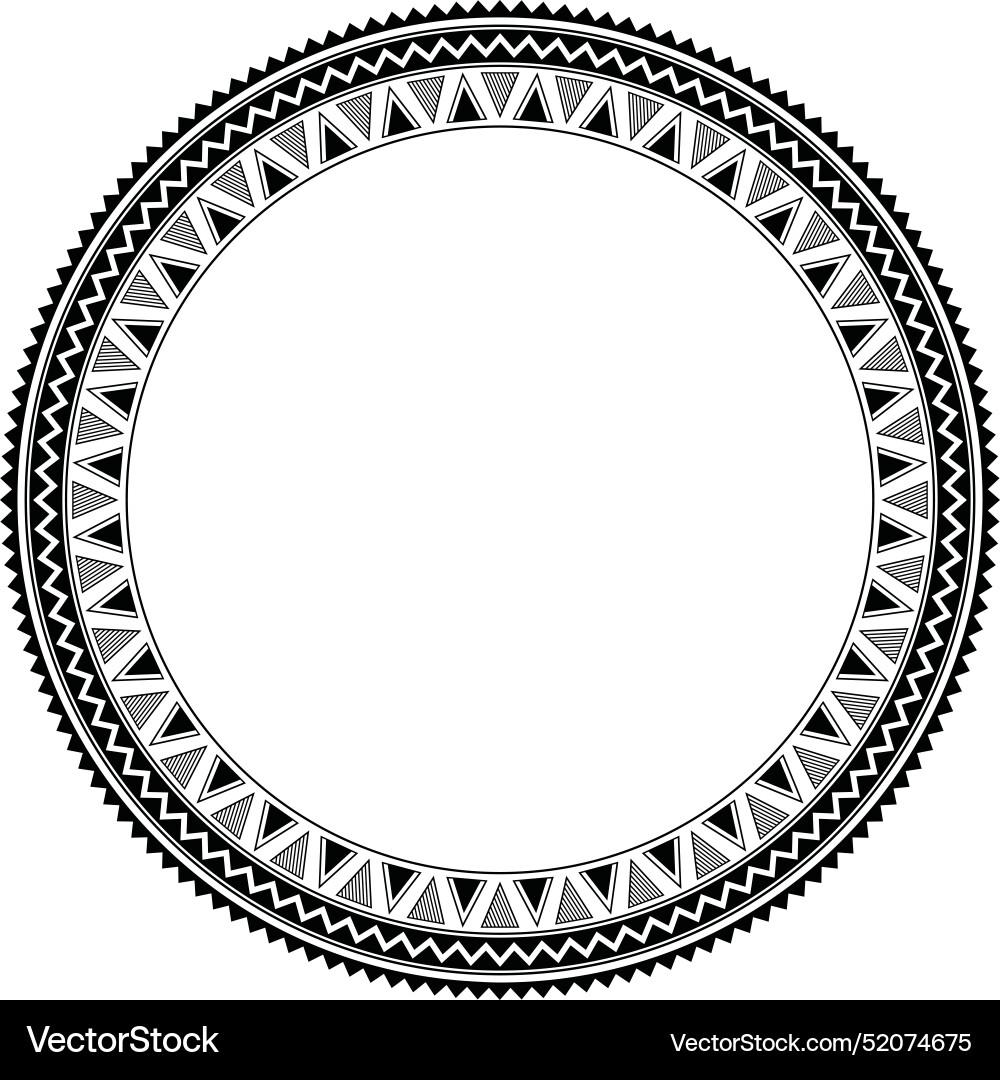 Polynesian tattoo tribal circle design samoan Vector Image