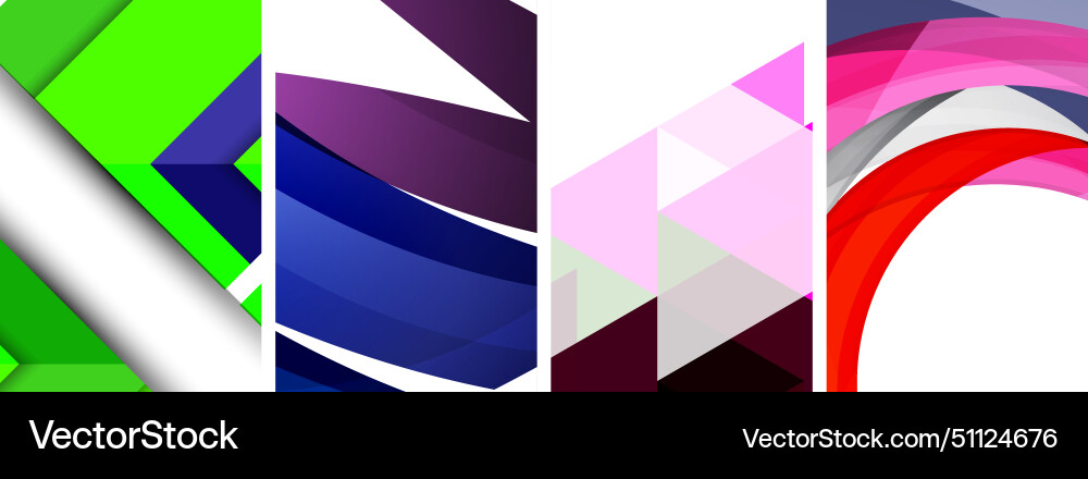 A collage of different colored geometric shapes on