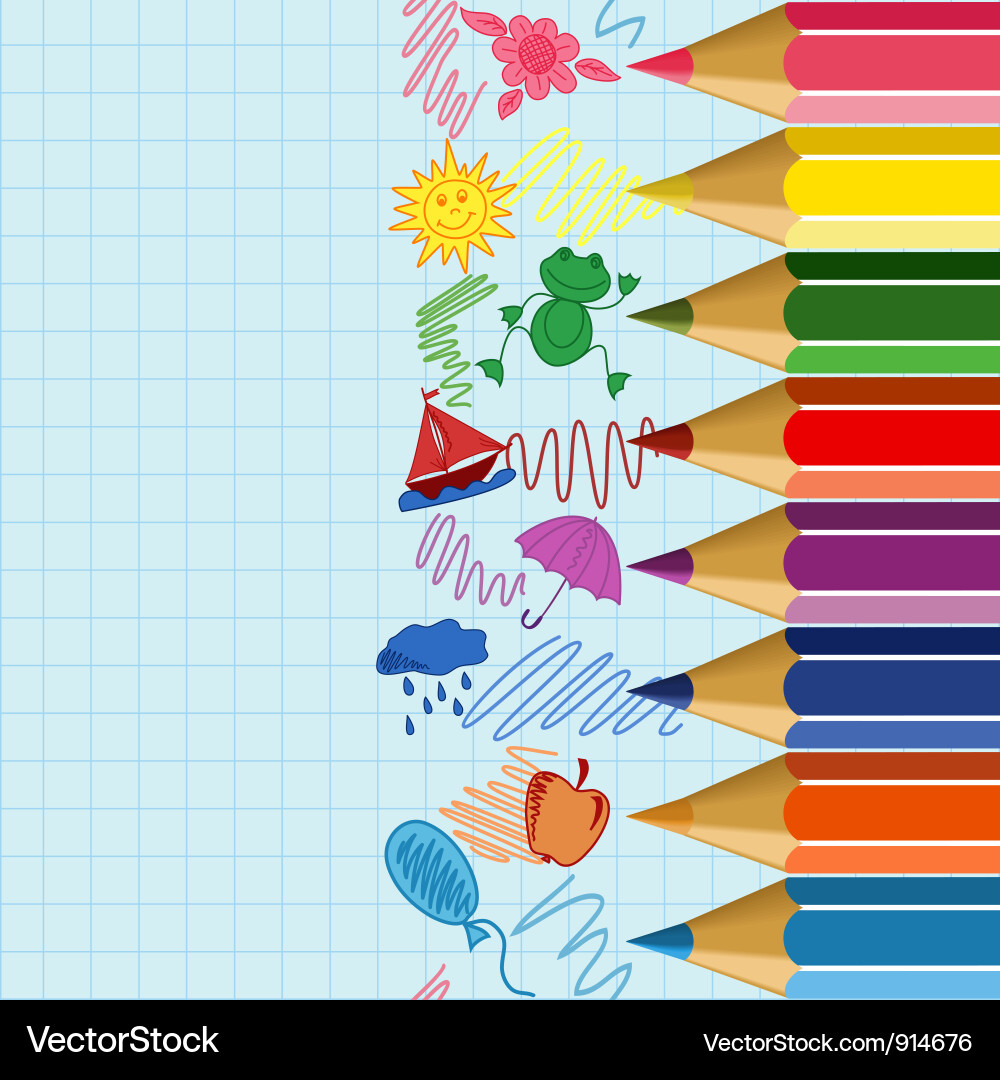 Colorful School Border Pattern Royalty Free Vector Image