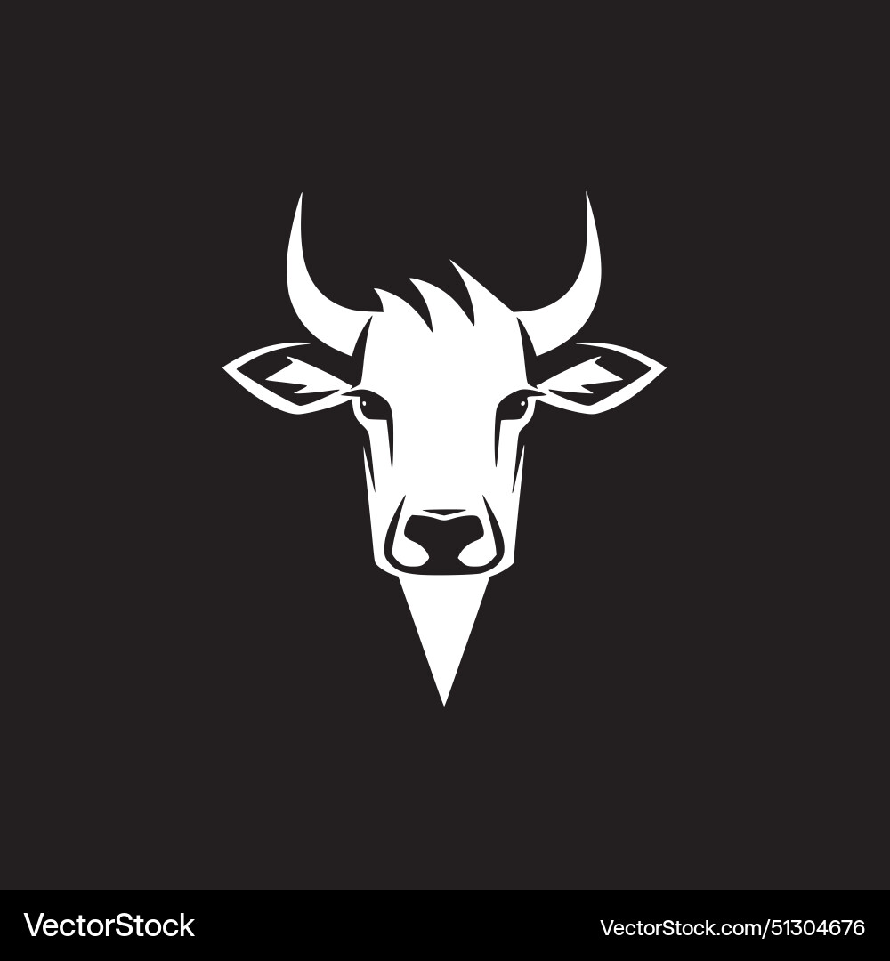 Cow - minimalist and flat logo Royalty Free Vector Image