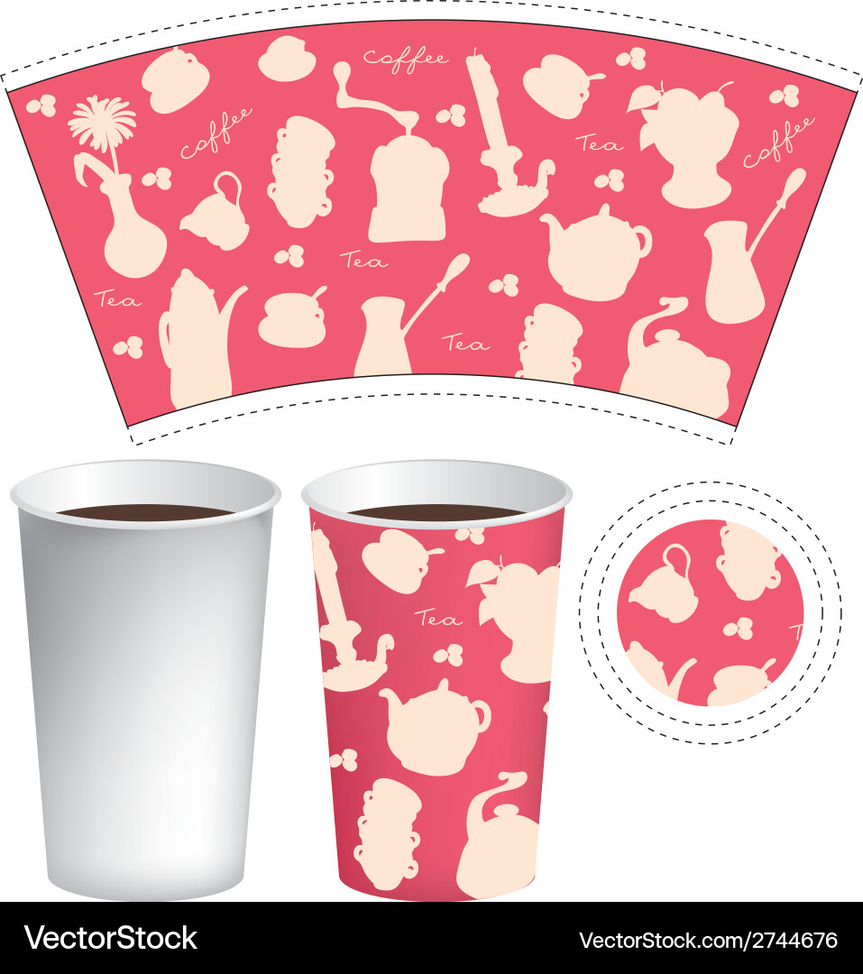 Cup template Royalty Free Vector Image - VectorStock