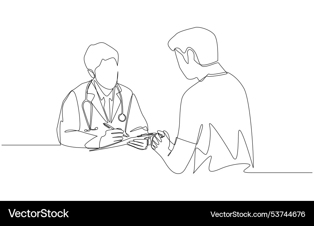 Doctor taking patients history Royalty Free Vector Image