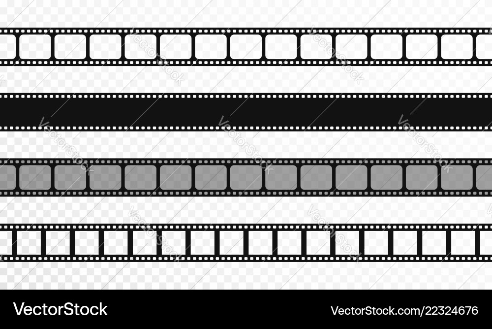 Seamless film strips on transparent background Vector Image