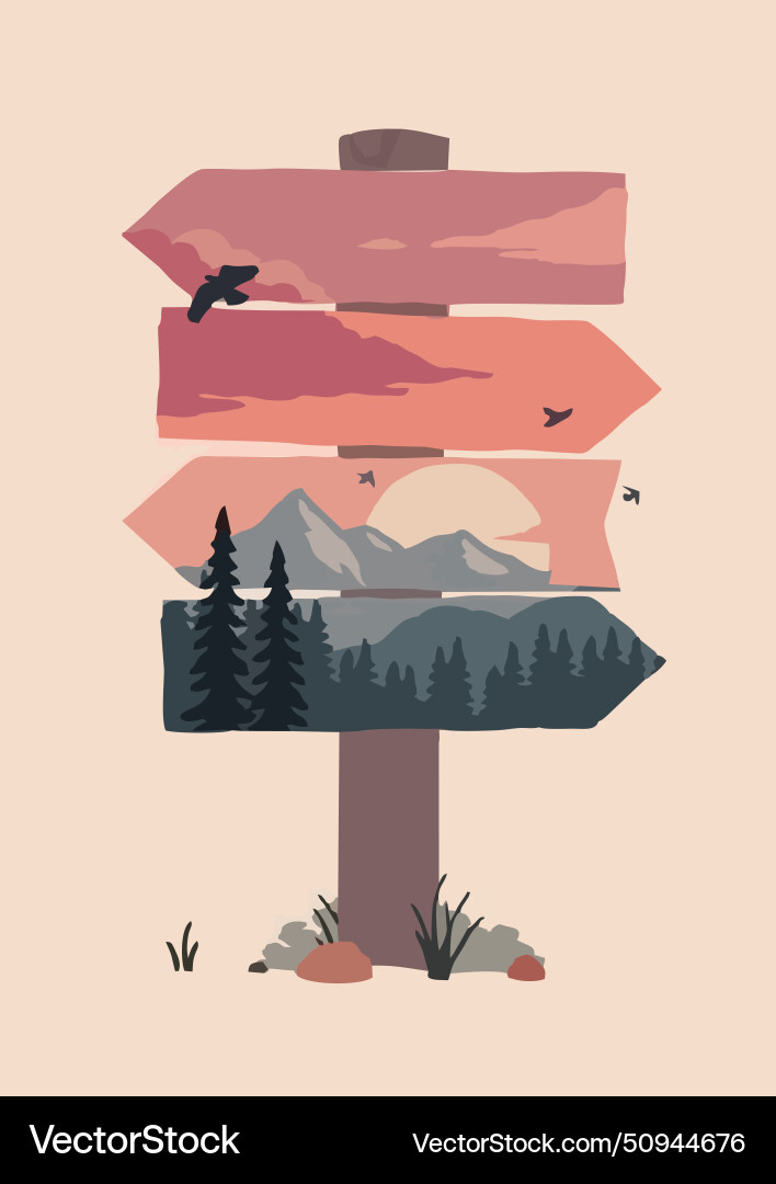 Sign post in design Royalty Free Vector Image - VectorStock