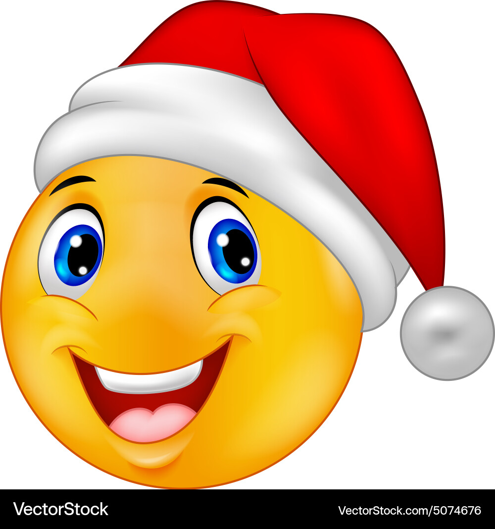 Smiling smiley emoticon in a santa hat Royalty Free Vector