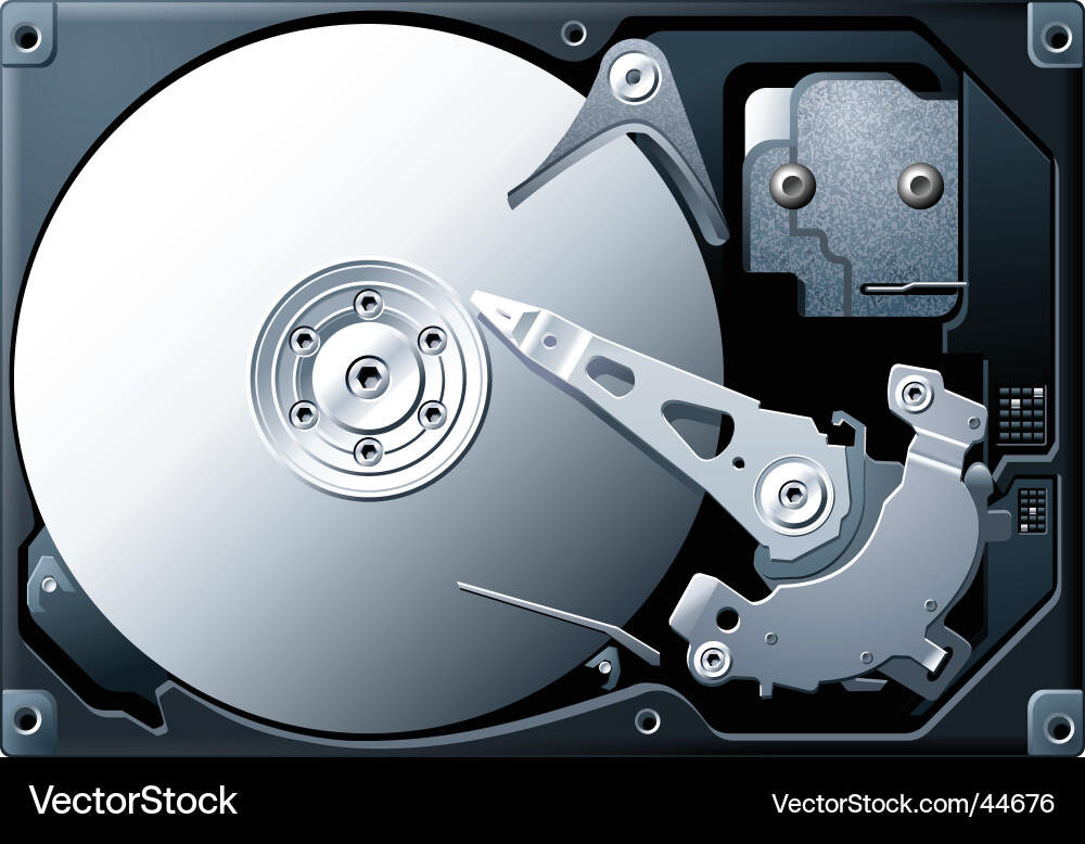 Titanium hard disk drive Royalty Free Vector Image